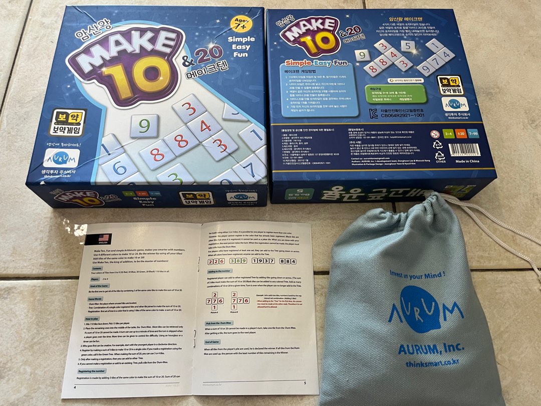 Make 10 board game, Hobbies & Toys, Toys & Games on Carousell