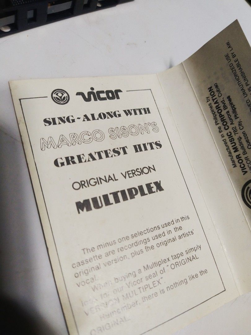 "MARCO SISON"/Greatest Hits album/Cassette Tape/Multiplex Version/1980s ...