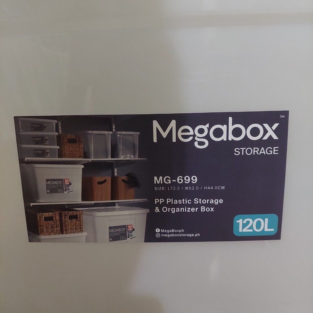 megabox storage & organizer box 120L (white), Furniture & Home Living ...
