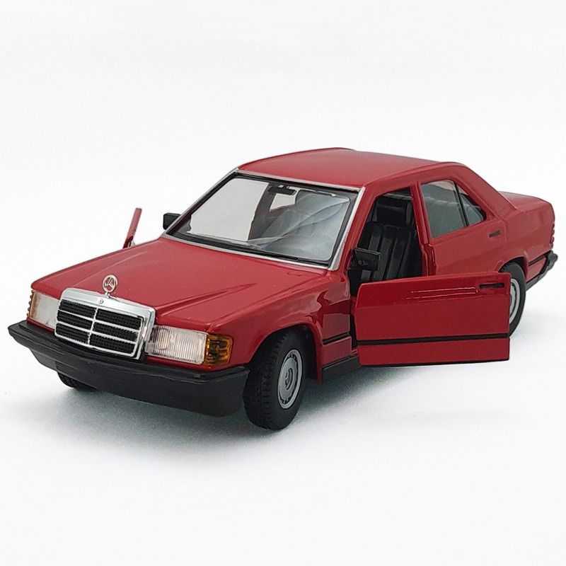 Mercedes Benz 190E (W201) Red 1:24 Metal Toy Diecast Collection Model ...