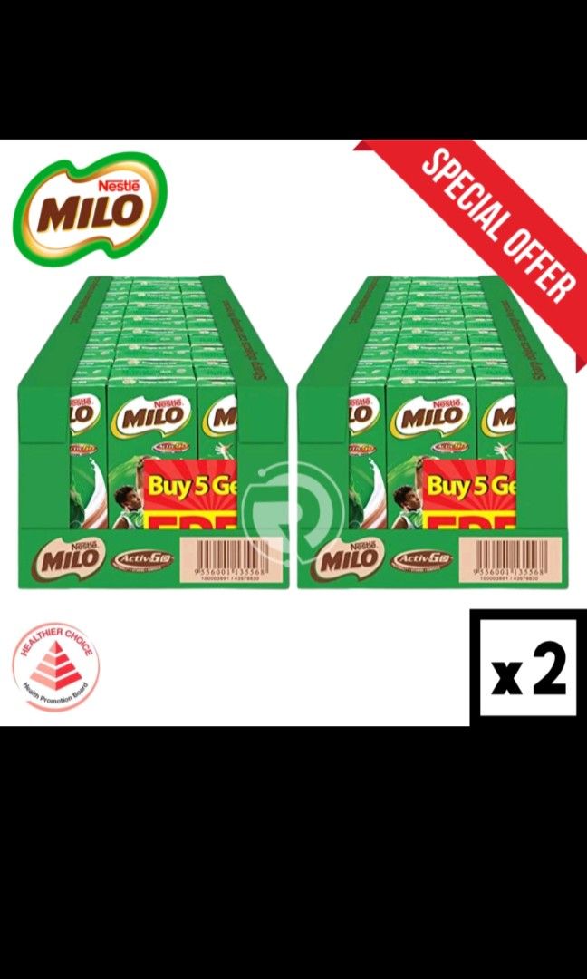 Milo UHT Chocolate Malt Packet Drink 5+1 Case, Food & Drinks, Beverages ...