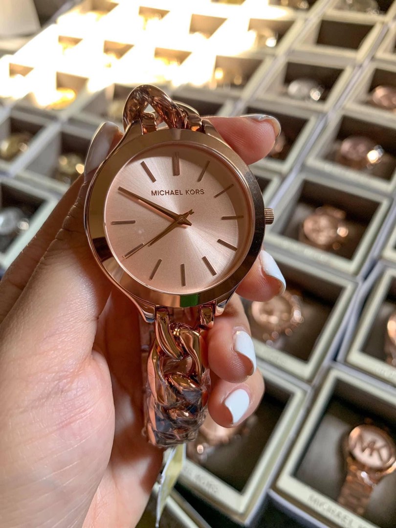 MK TWISTED ROSEGOLD DIAL AUTHENTIC WATCH, Women's Fashion, Watches ...