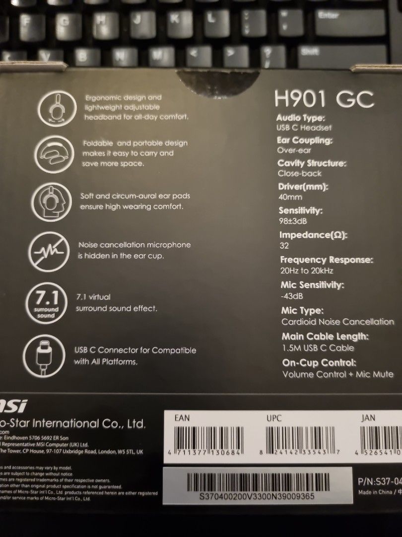 Msi H901 gc headset, Audio, Headphones & Headsets on Carousell