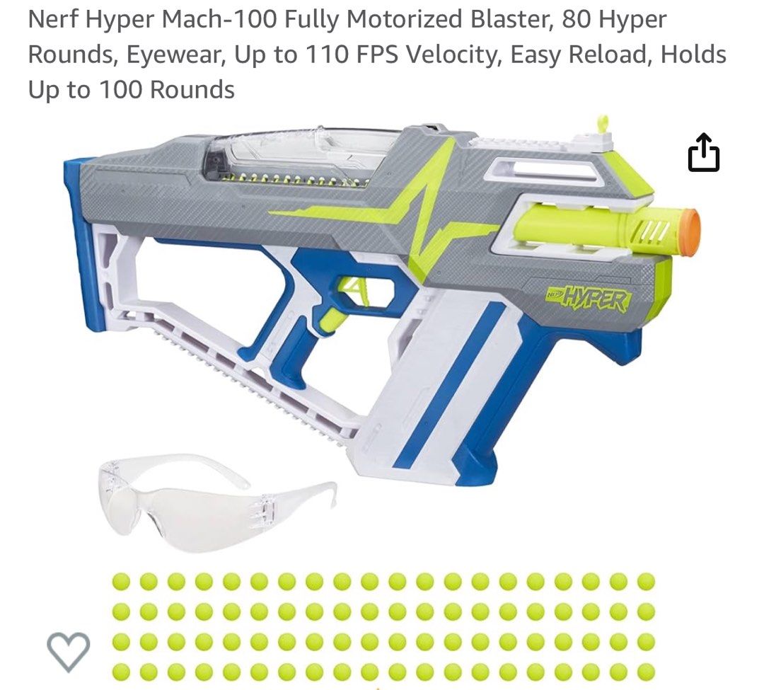 Nerf Hyper Mach-100 fully motorised Blaster Gun, Hobbies & Toys, Toys ...