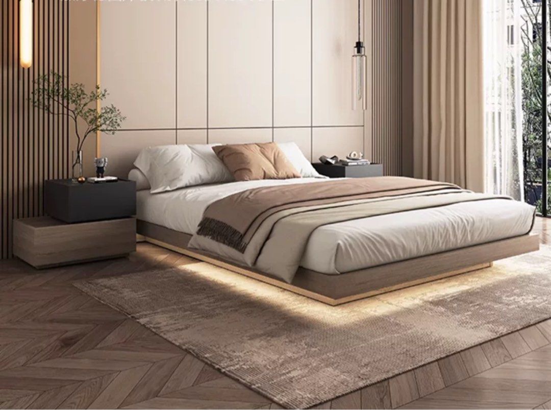 NEURE Modern Floating LED Bedframe, Furniture & Home Living, Furniture ...
