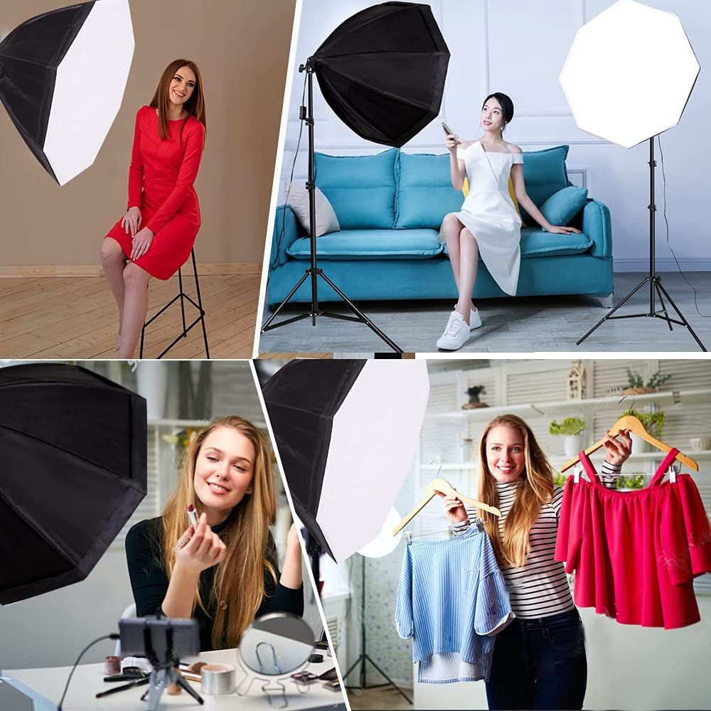 Octagonal Softbox Lighting Kit,Photography Lighting Video Studio Light ...