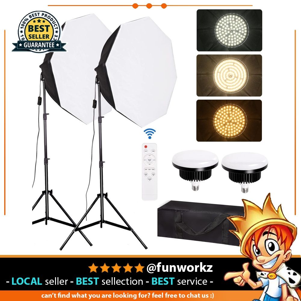 Octagonal Softbox Lighting Kit,Photography Lighting Video Studio Light ...