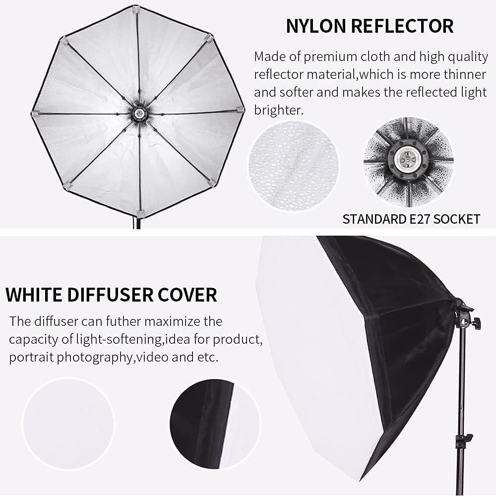Octagonal Softbox Lighting Kit,Photography Lighting Video Studio Light ...
