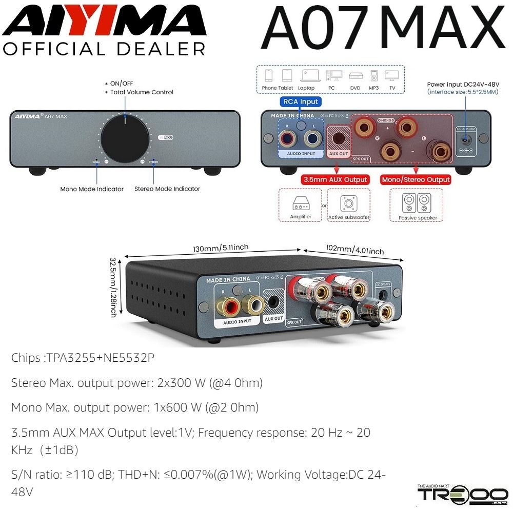 [Official] AIYIMA A07 MAX Hi-Fi Integrated Amplifier (Official local stock - SG/UK plug), Audio ...