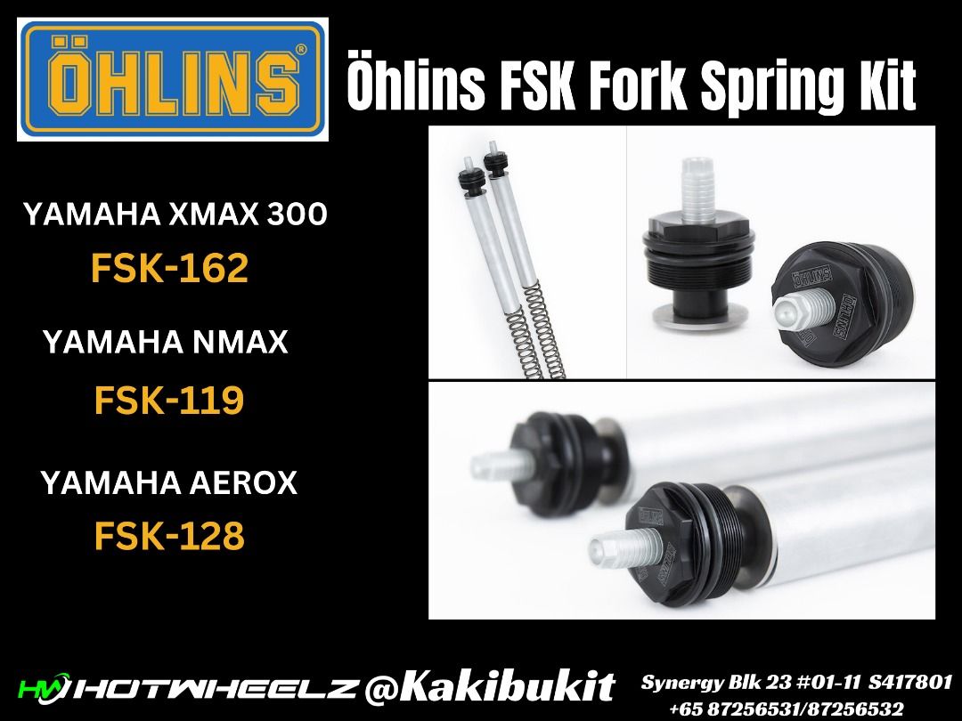 OHLINS FSK FORK SPRING KIT-YAMAHA XMAX 300/AEROX/NMAX/FORZA 350 ...
