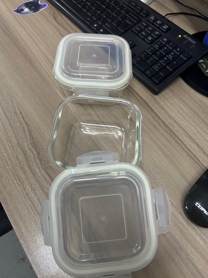 Omega Houseware Shaula Square Glass Food Keeper Airtight Storage and ...