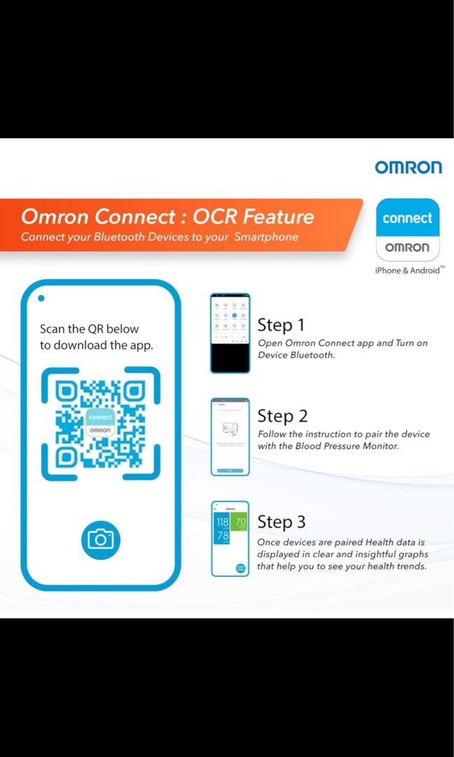 Omron HEM 7361T Upper Arm Auto Blood Pressure Monitor + AFIB Indicator ...