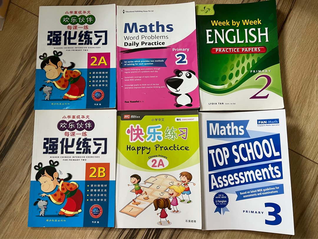 Partially done assessment books for P2 and P3, Hobbies & Toys, Books ...