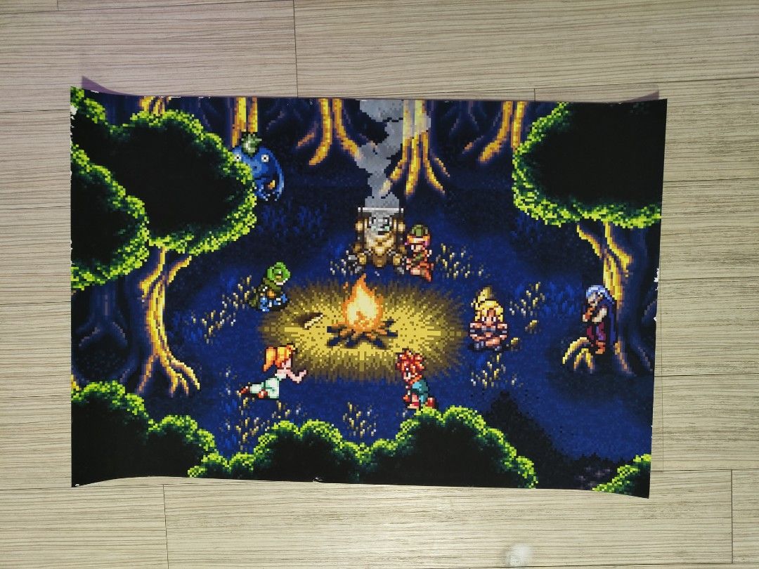 Chrono Trigger Campfire Poster - (Large) 36"W x 24"H, Hobbies & Toys ...