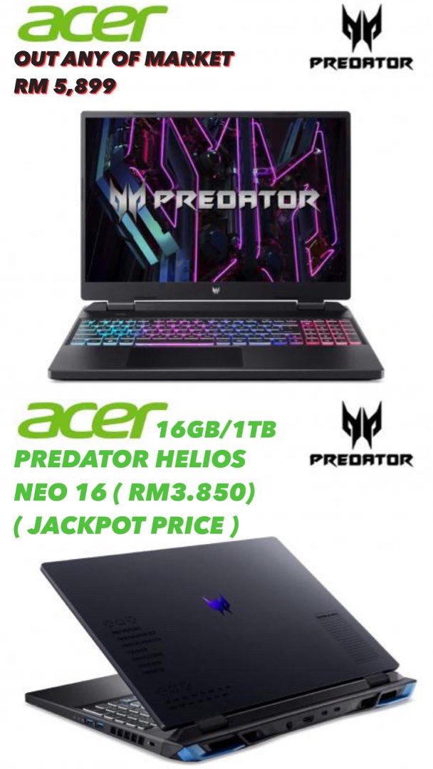 PREDATOR HELIOS NEO 16GB / 1TB ( NEW WARRANTY AVAILABLE ), Computers ...