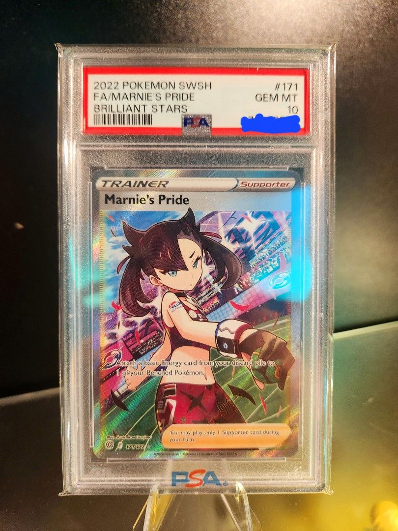[PSA 10] Marnie's Pride FA (Pokemon TCG Brilliant Stars), Hobbies & Toys, Toys & Games on Carousell