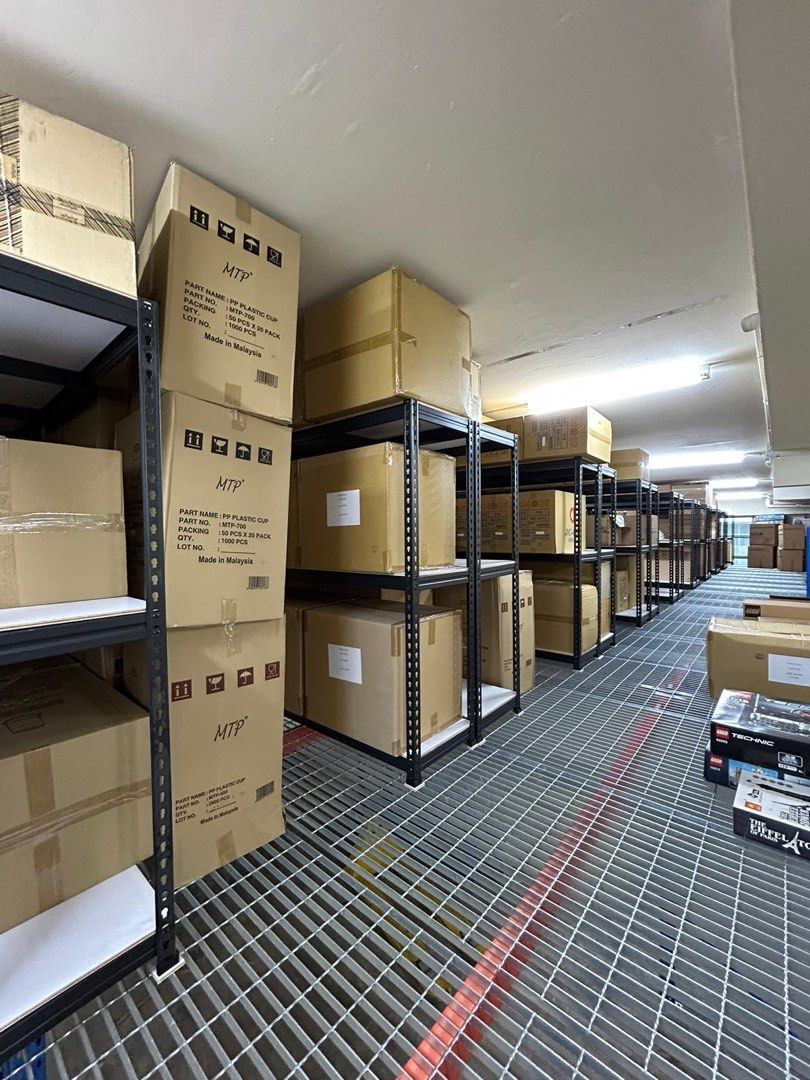 Warehouse Rack | PVC Wood Shelving Shelf | Premium Black Metal Boltless ...