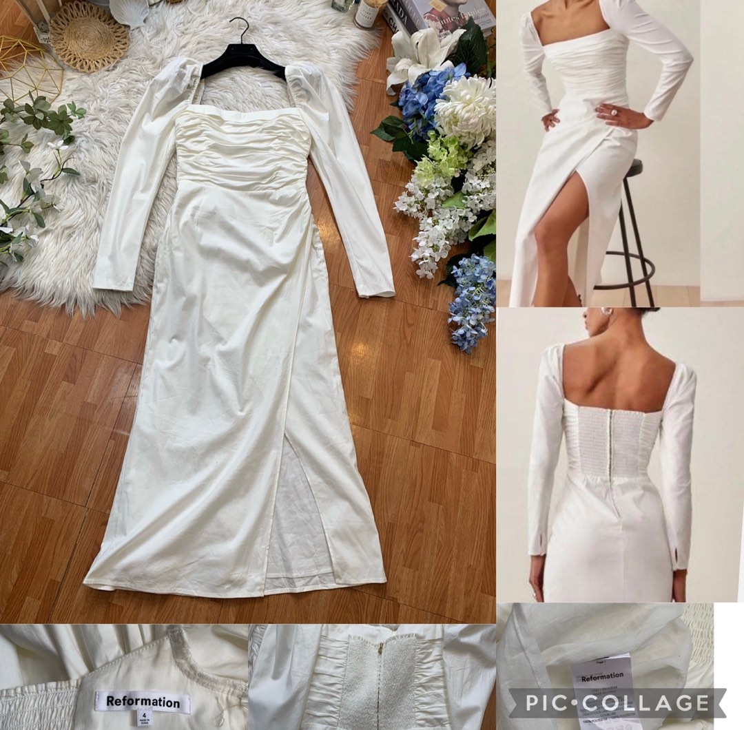 Reformation linen white dress, Women's Fashion, Dresses & Sets, Dresses ...