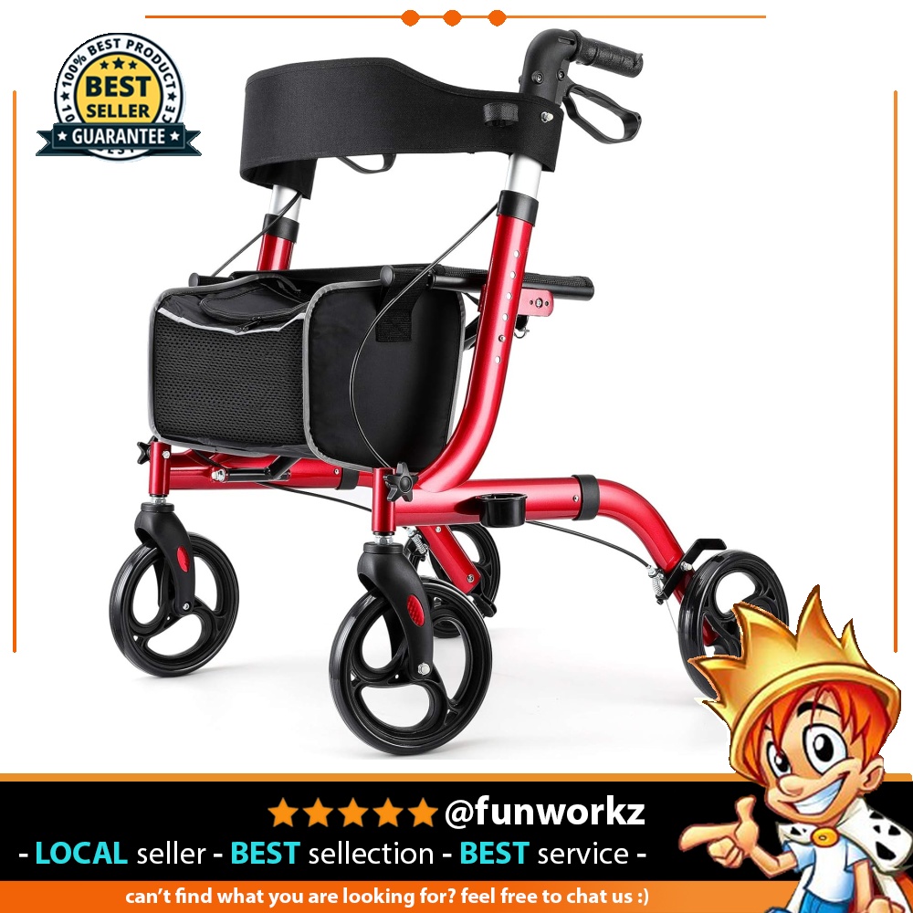 RINKMO Rollator Walkers for Seniors- Rollator Walker with Seat 8 ...
