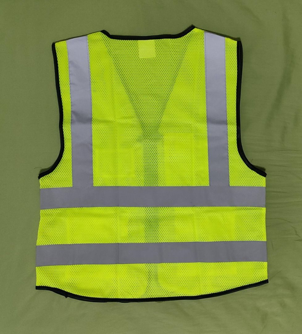 Safety Vest with Netted Fabric and Reflective Strips, Men's Fashion ...