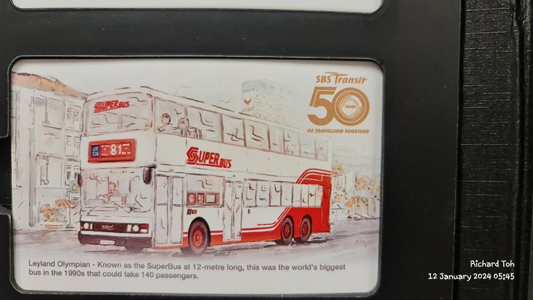 SBS TRANSIT, 50th Anniversary, EZ link cards, Hobbies & Toys ...