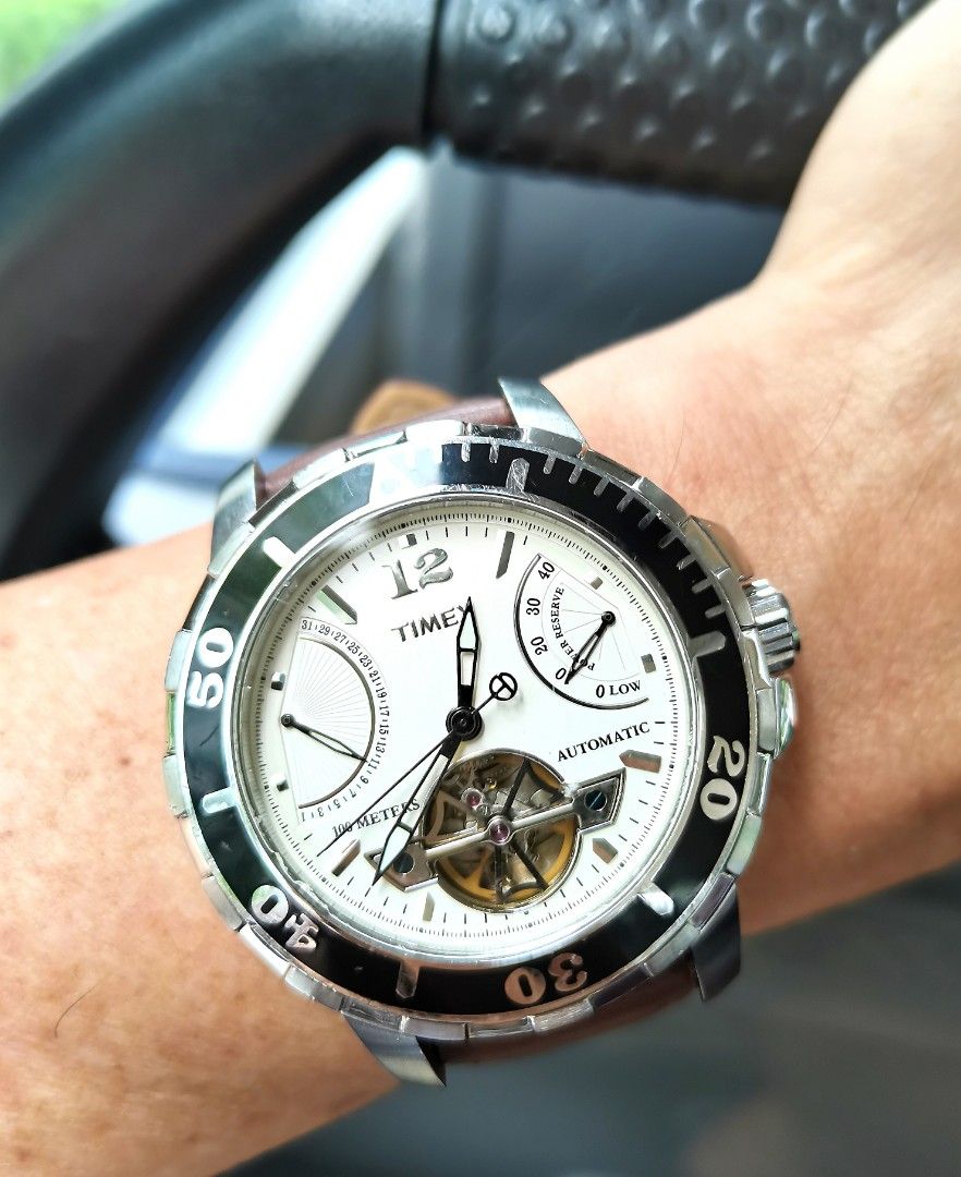 Scarce vintage Timex Dress/Sport Automatic Open Heart Retrograde ...