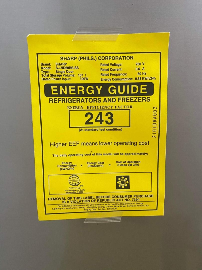 Sharp 1-door ref w/ freezer (6 cu ft.) used for 1 year, TV & Home ...