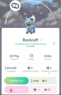 SHINY ROCKRUFF DUSK FORM Pokemon Go, Video Gaming, Video Games, Others ...