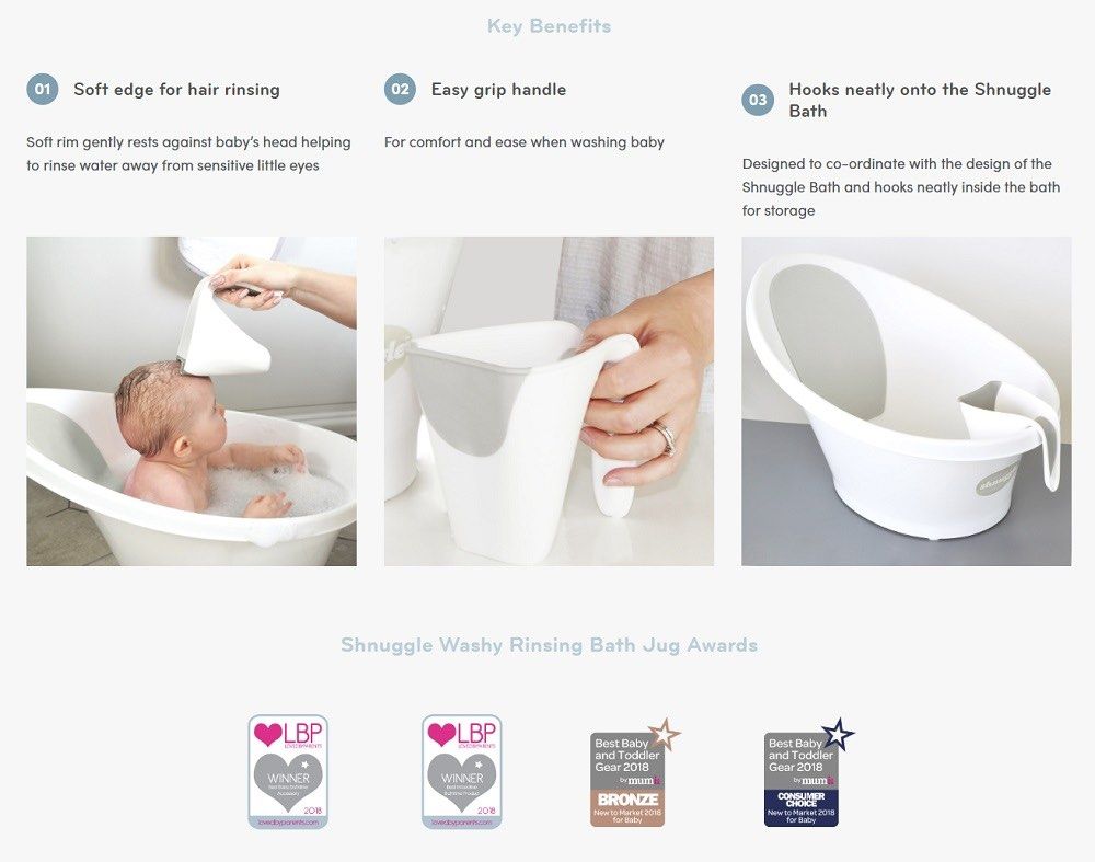 Shnuggle Bath Tub & Folding Stand (include washy rinsing jug), Babies ...