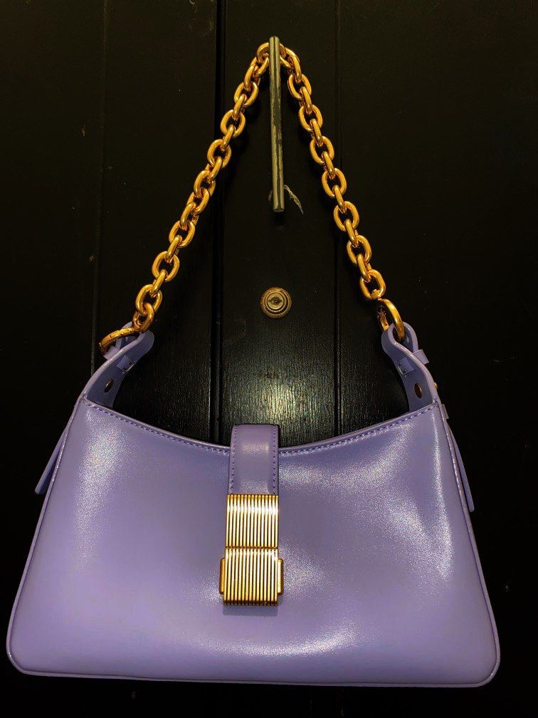 Charles & keith lilac bag, Fesyen Wanita, Tas & Dompet di Carousell