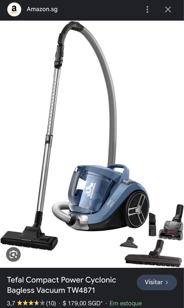 TEFAL COMPACT POWER CYCLONIC BAGLESS VACUUM XXL, TV & Home Appliances ...