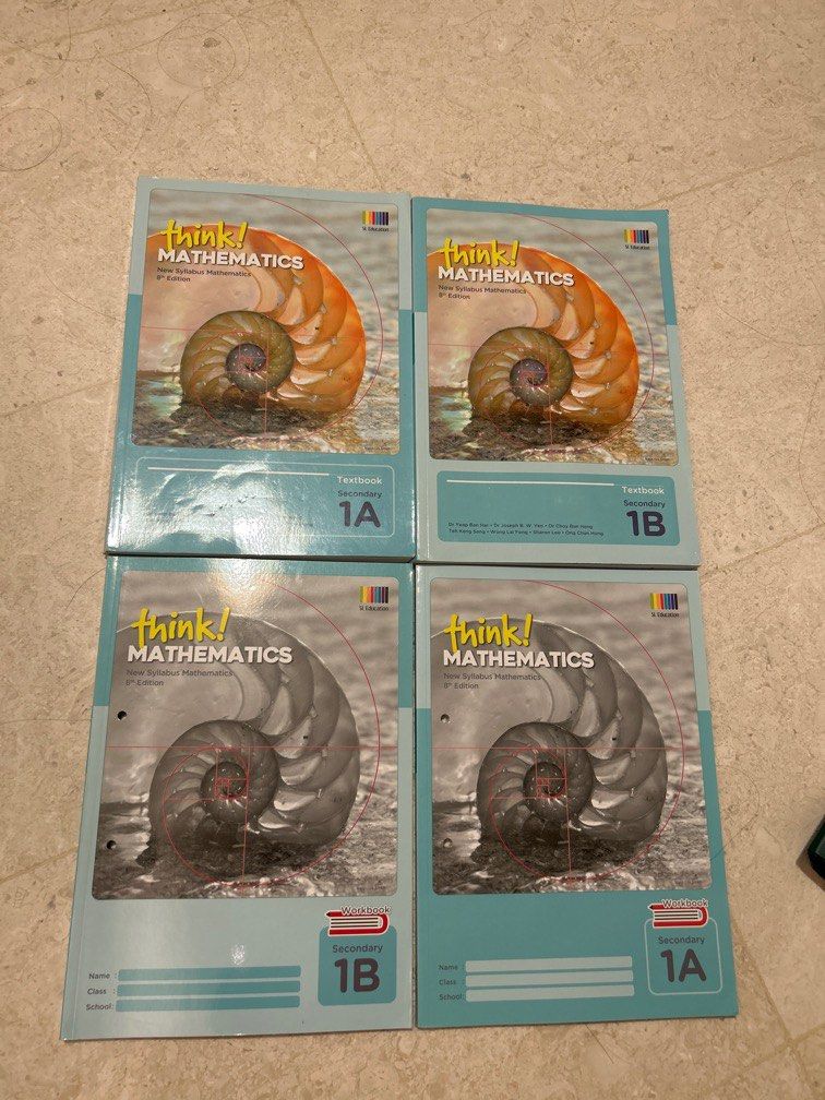 Think! Mathematics 8th Edition textbook 1A, 1B and workbook 1A, 1B ...