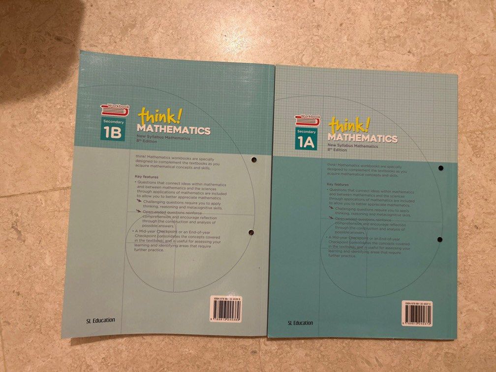 Think! Mathematics 8th Edition textbook 1A, 1B and workbook 1A, 1B ...