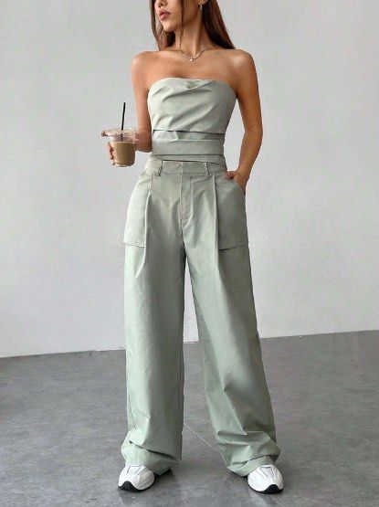Tube and Pants Set, Women's Fashion, Dresses & Sets, Sets or ...