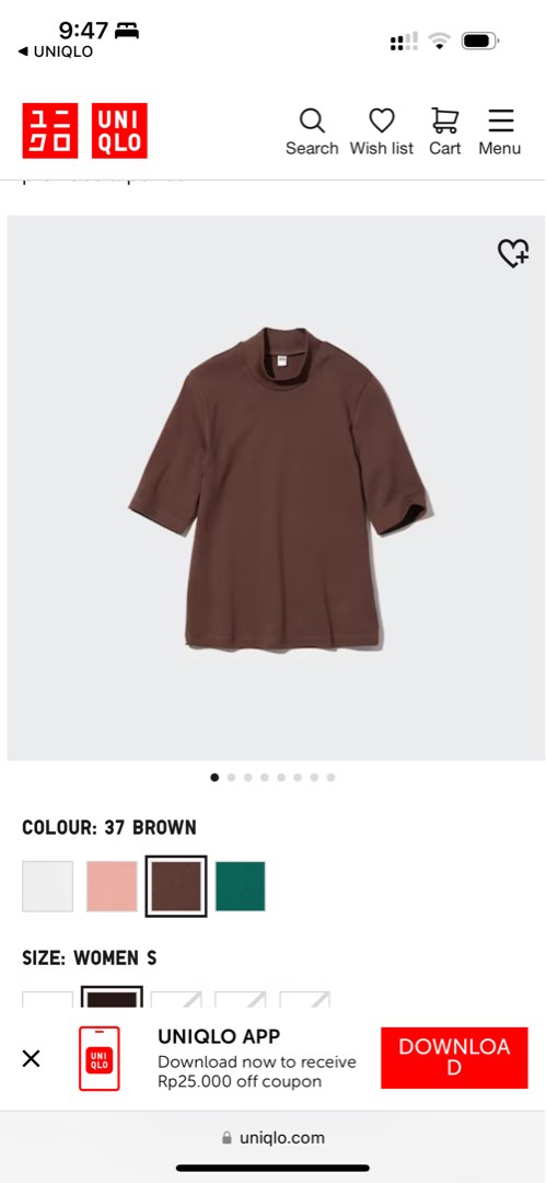 Uniqlo High Neck Half Sleeve Pullover, Women's Fashion, Tops, Shirts on ...