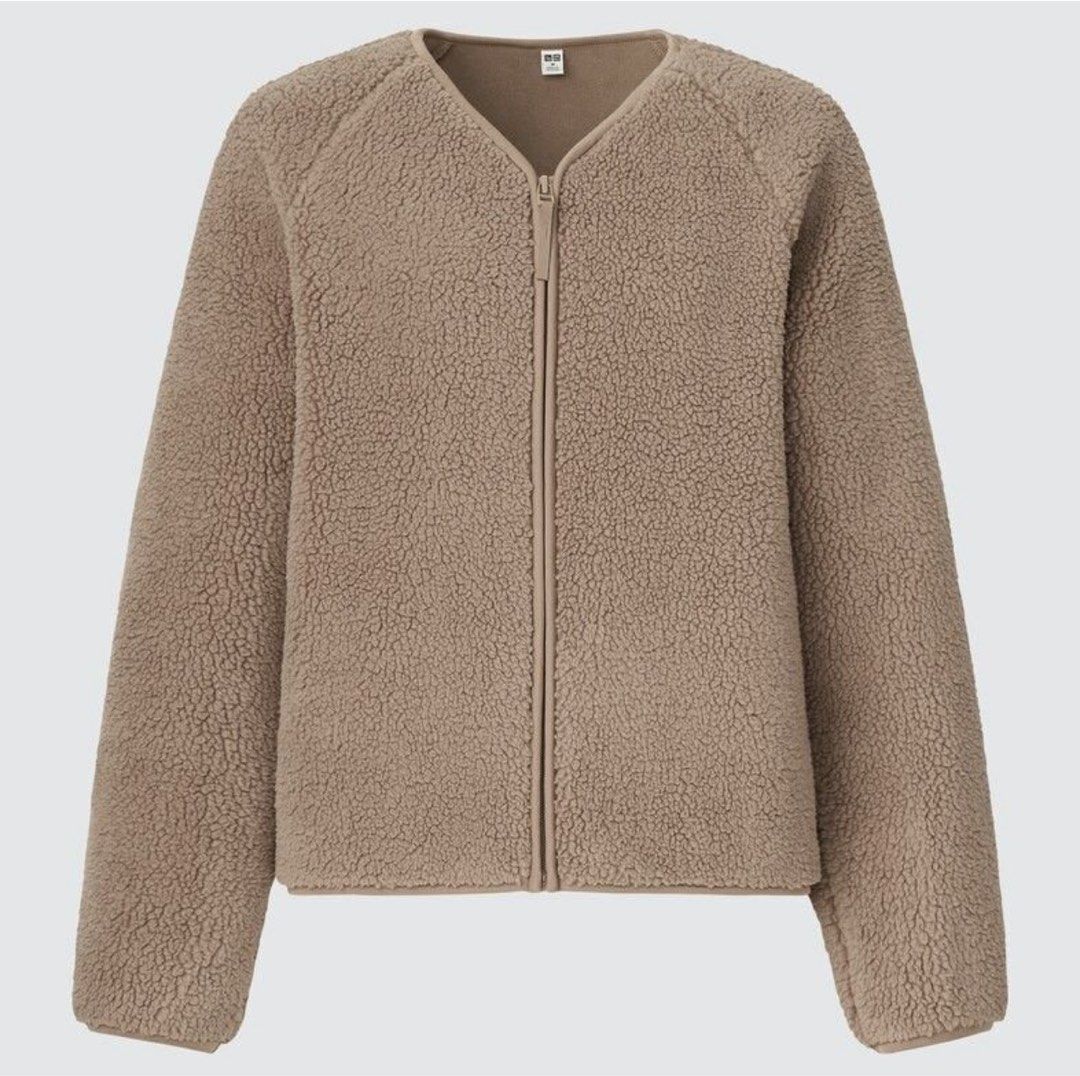 UNIQLO pile lined fleece jacket, Women's Fashion, Coats, Jackets and ...