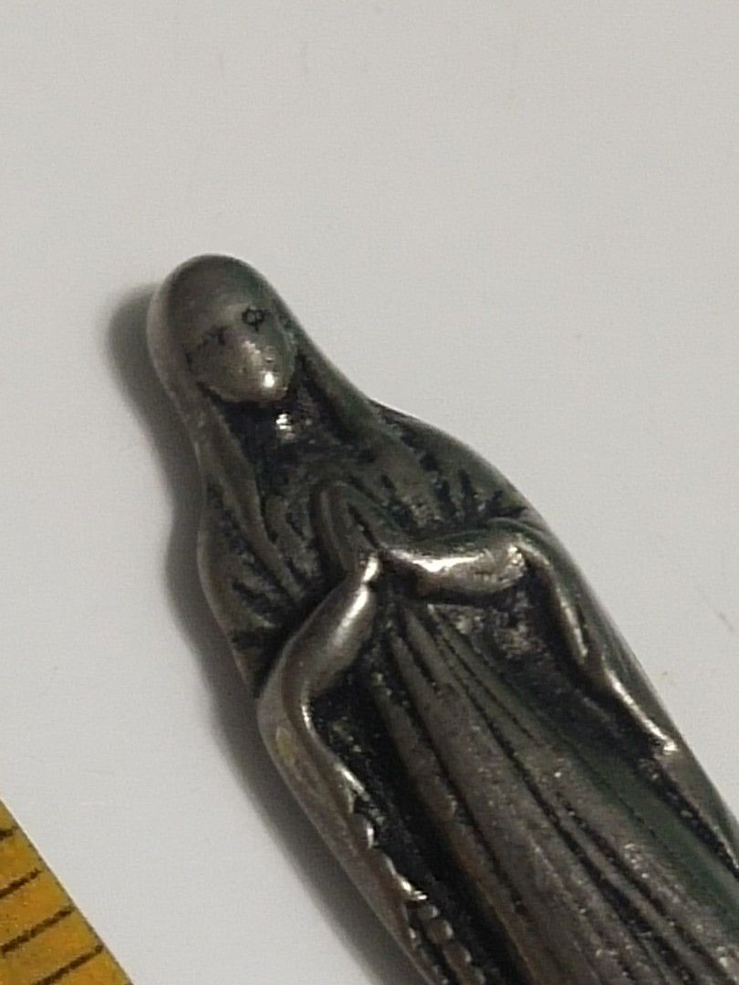 vintage "Mama Mary" metal statuette/2 inches/St.Steel/ITALY/Charmingly ...