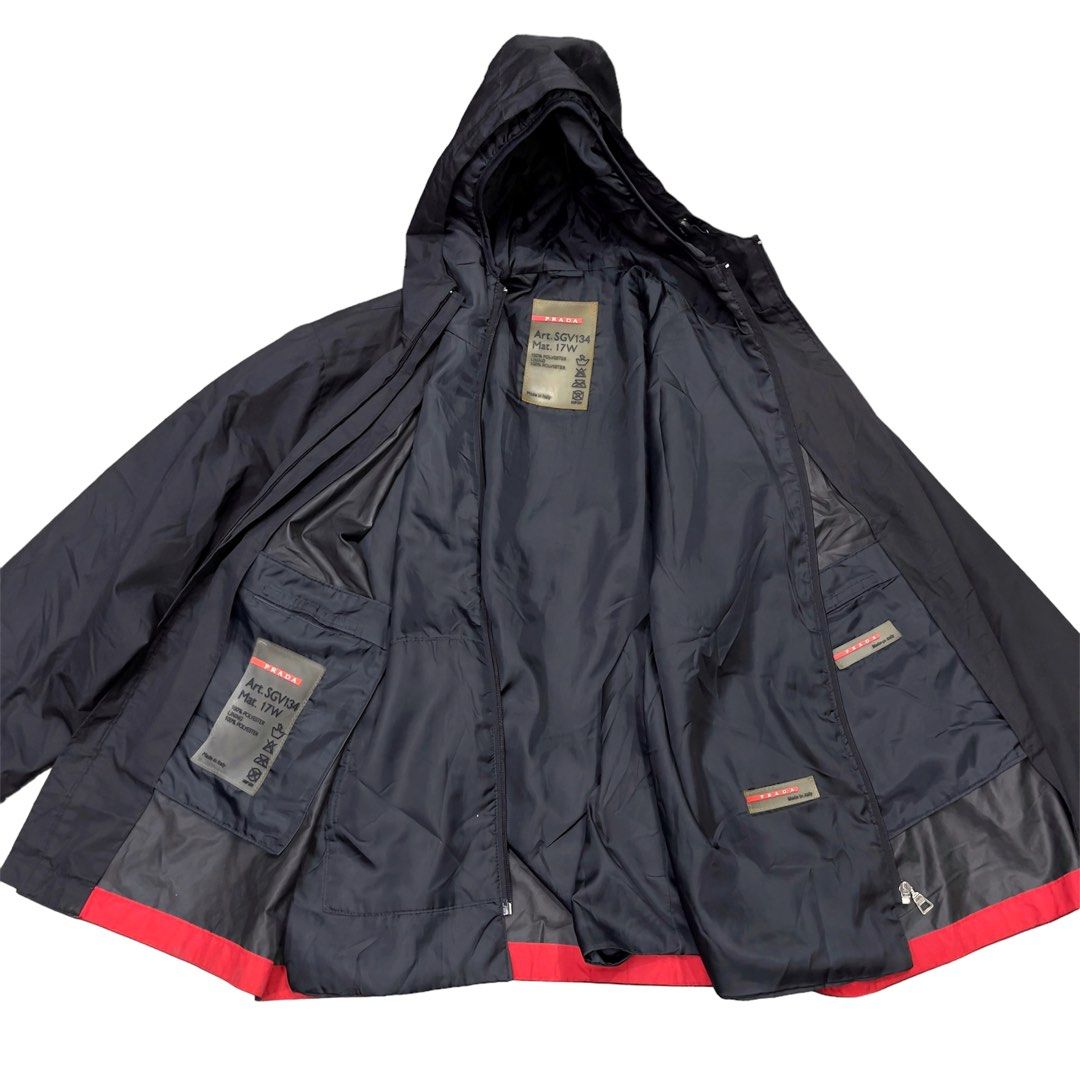 vintage prada double hooded lined jacket, Men's Fashion, Coats, Jackets ...