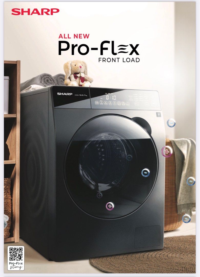 Sharp Washer 12.5kg Front load (New model), TV & Home Appliances ...