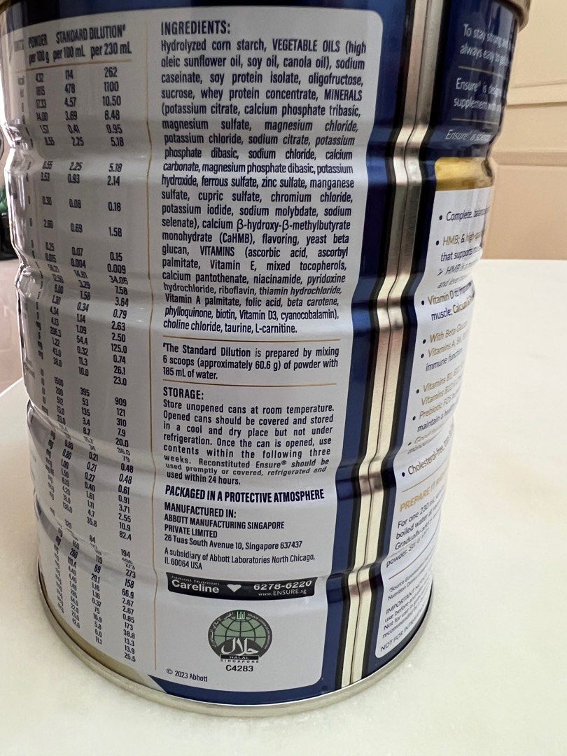 (Wheat / Vanilla) Abbott Ensure Life StrengthPro HMB Milk Powder - 800g, Health & Nutrition ...