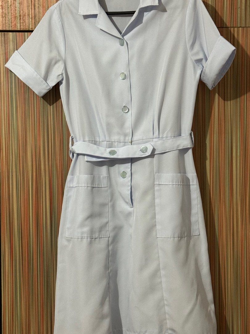White Nursing Student Uniform (UERM), Women's Fashion, Dresses & Sets ...