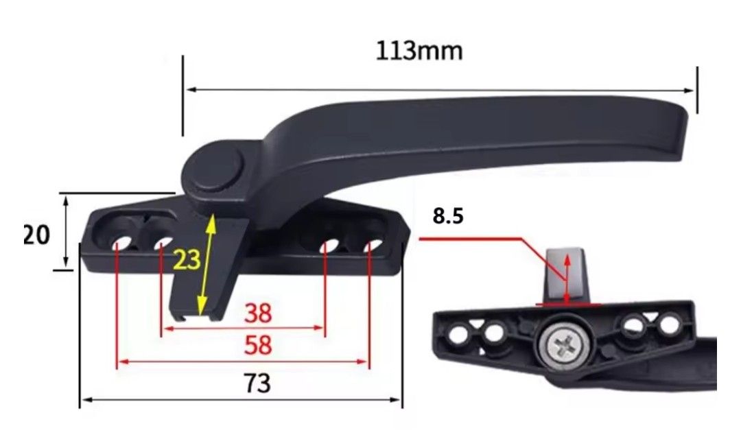 Window Lever / Handle, Furniture & Home Living, Home Improvement ...
