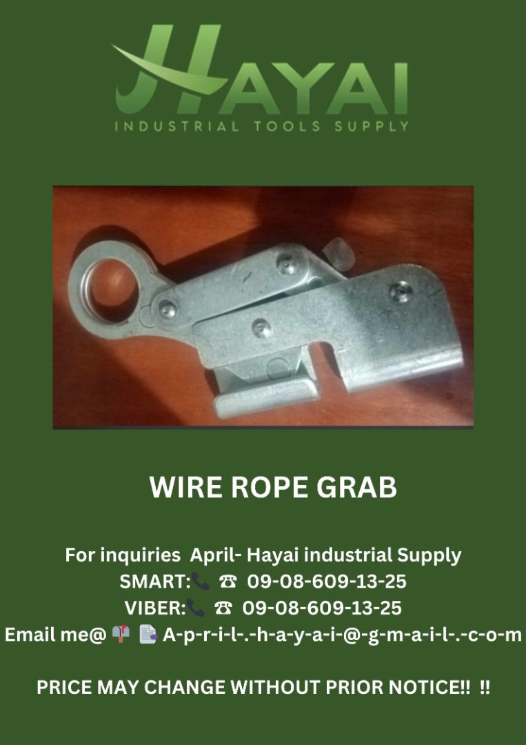 Wire rope grab, Commercial & Industrial, Construction Tools & Equipment ...