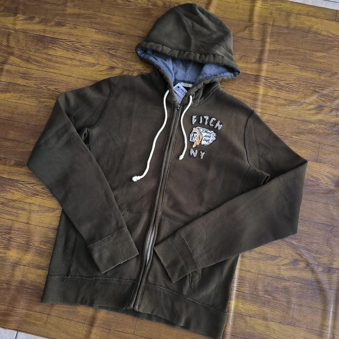 XL ABERCROMBIE & FITCH MUSCLE ZIP HOODIE ORIGINAL heavy weight, Fesyen Pria, Pakaian , Baju ...