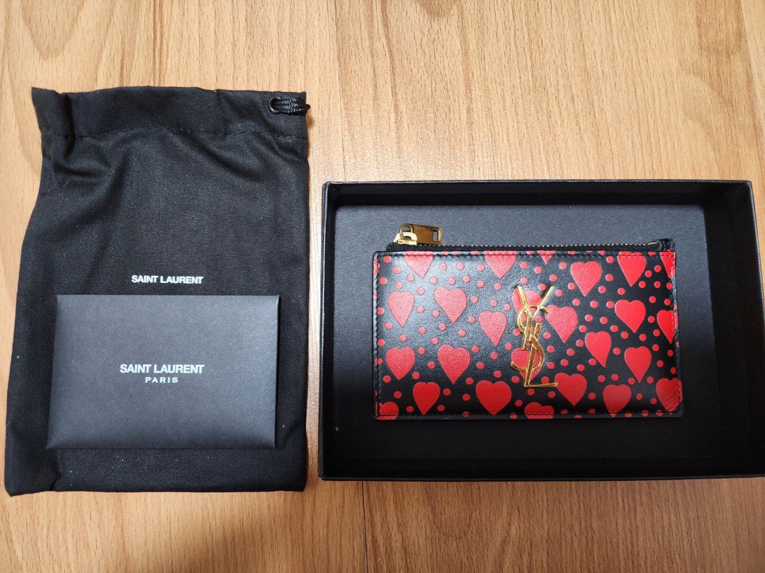 YSL Heart Card Holder, Luxury, Bags & Wallets on Carousell