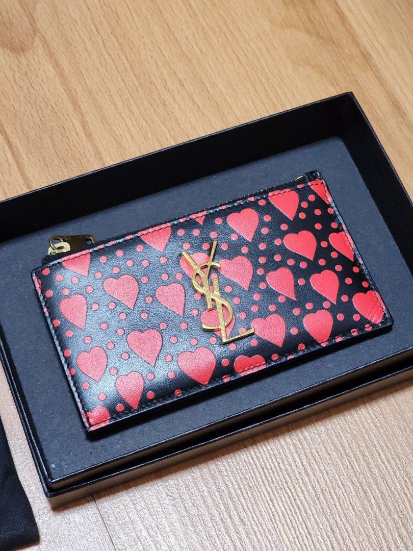 YSL Heart Card Holder, Luxury, Bags & Wallets on Carousell