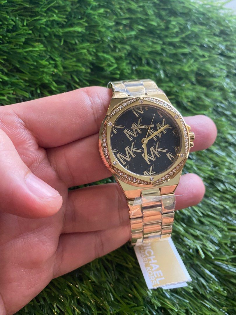 Michael Kors Lennox Three-Hand Gold-Tone Stainless Steel Watch (37mm ...