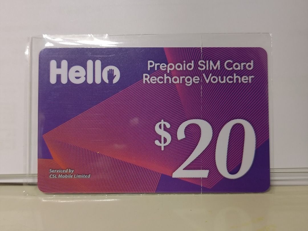[2023新版] CSL Hello電話儲值卡$20增值/充值券 Prepaid SIM Card Recharge/Top-up ...