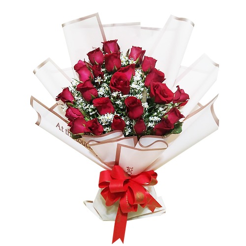 24 Red Roses in a Bouquet, Hobbies & Toys, Stationary & Craft, Flowers ...
