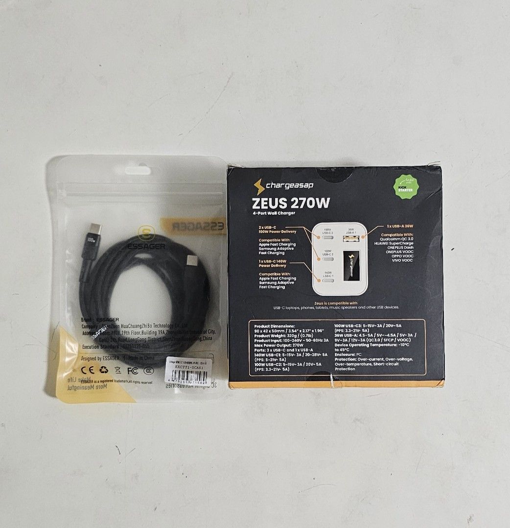 270W ZEUS USB-C GAN CHARGER With C1 PORT 140W Power Output+ 2M Fast Charging With Display ...